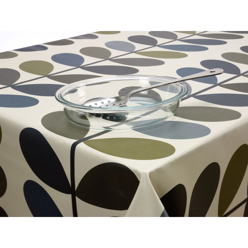 Orla Kiely Multi Stem Moss Floral Oilcloth Tablecloth